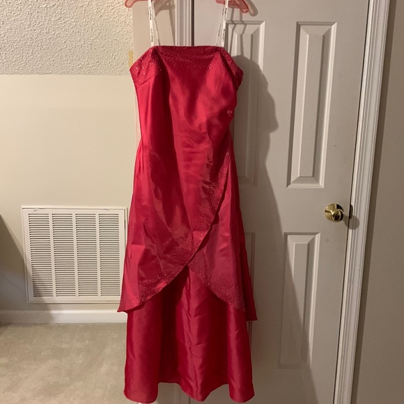 Morgan & Co. | Dresses | Morgan And Co Hot Pink Beaded Prom Dress ...